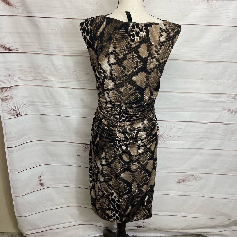 Lauren Ralph Lauren Snake Print Sheath Dress - Gem